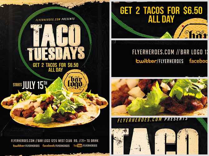 Taco Tuesdays Flyer Template FlyerHeroes