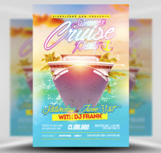 Summer Cruise Party Flyer Template - FlyerHeroes