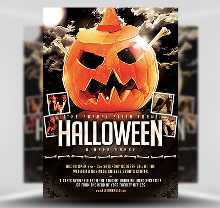 Halloween Party Flyer Template 8 15 The Pumpkin 2 FlyerHeroes