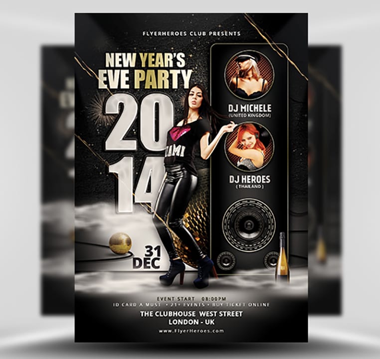 New Year s Eve Party Flyer Template FlyerHeroes
