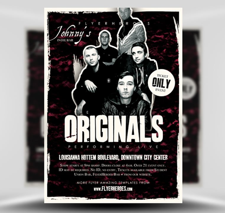 Originals Indie Band Flyer Template FlyerHeroes
