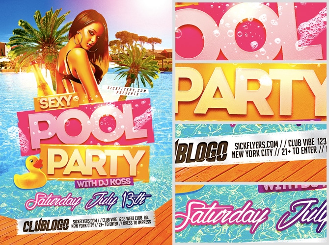 y Pool Party Flyer Template FlyerHeroes