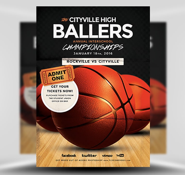 Basketball Flyer Template FlyerHeroes