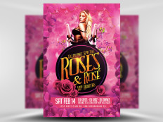 Pink Roses Valentine's Flyer Template - FlyerHeroes