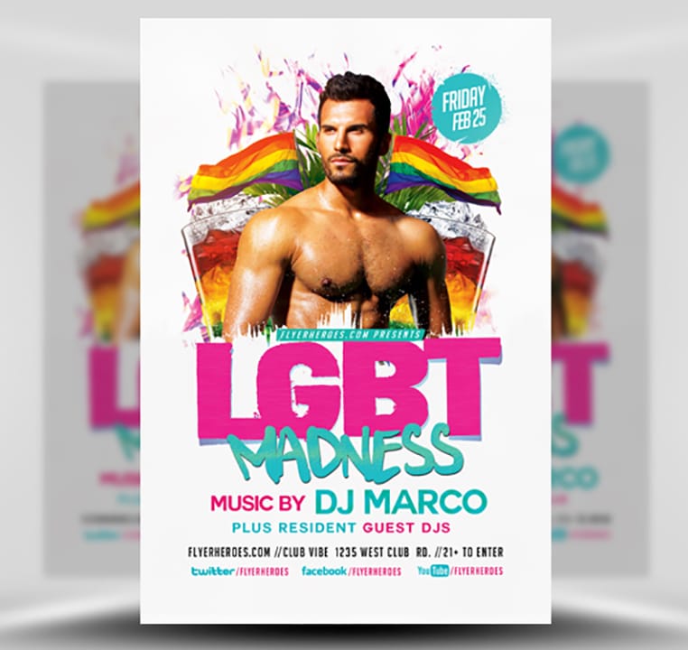 LGBT Madness Flyer Template FlyerHeroes