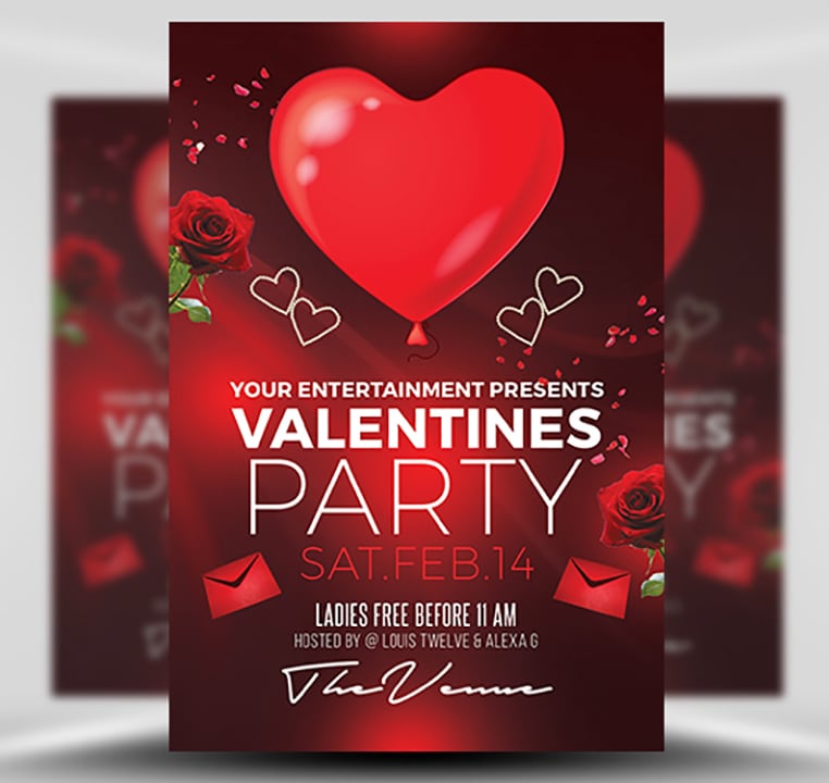 Valentine s Day Flyer Template FlyerHeroes