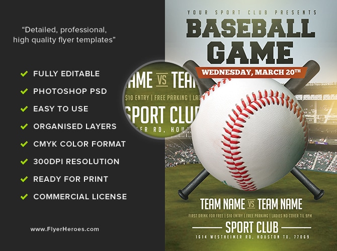 Baseball Flyer Template 2 FlyerHeroes
