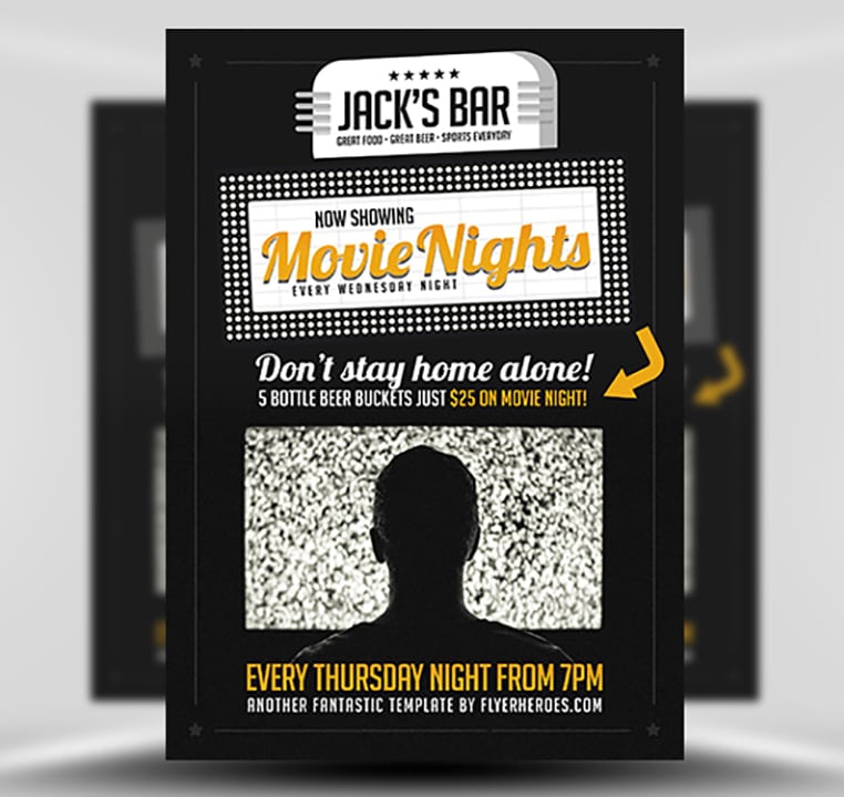 Movie Nights Flyer Template V2 FlyerHeroes