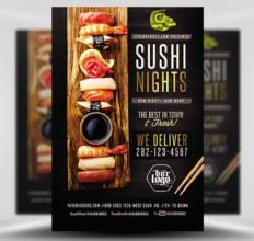 Sushi Nights Flyer Template - FlyerHeroes