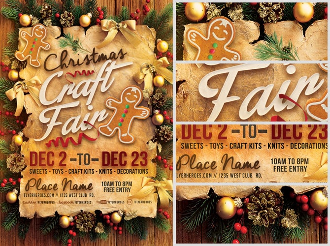 Christmas Craft Fair Flyer Template FlyerHeroes