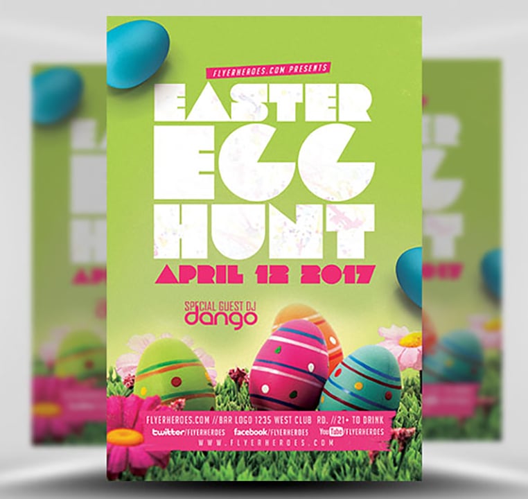 Easter Egg Hunt Flyer Template V2 FlyerHeroes