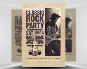 Classic Rock Bands Flyer Template - FlyerHeroes
