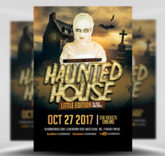 Little Haunted House Flyer Template 2 - FlyerHeroes