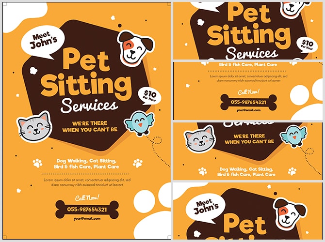 Pet Sitting Flyer V1 FlyerHeroes