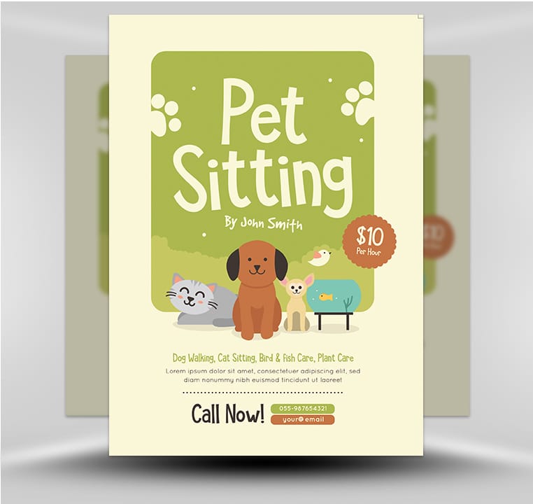 Pet Sitting Flyer V2 FlyerHeroes
