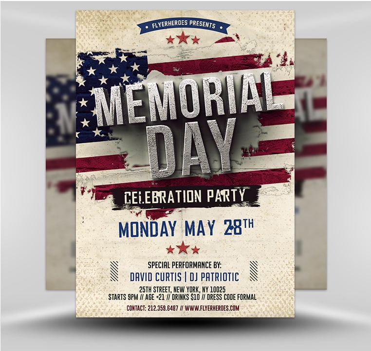 Memorial Day Flyer Template V2 FlyerHeroes