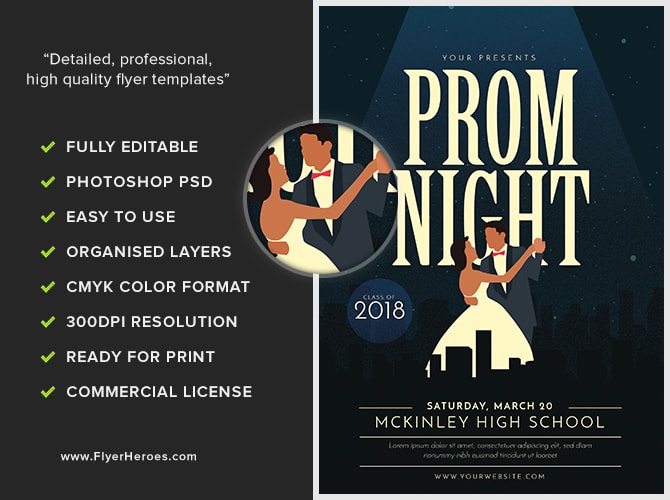 Prom Night Flyer Template V4 FlyerHeroes