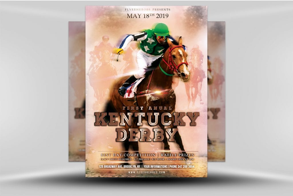 Kentucky Derby Party Flyer 03 - FlyerHeroes