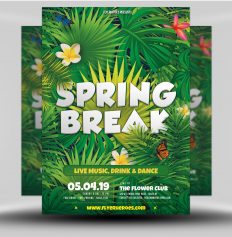 Spring Break Flyer Templates for Photoshop - FlyerHeroes