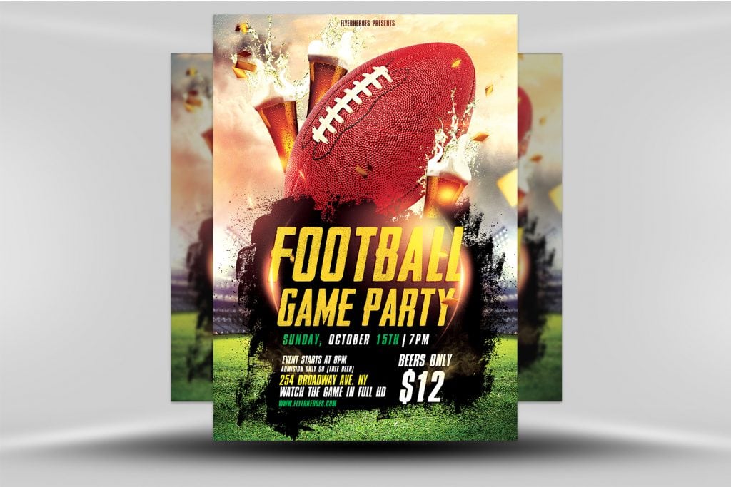 Football Party Flyer 2 - FlyerHeroes