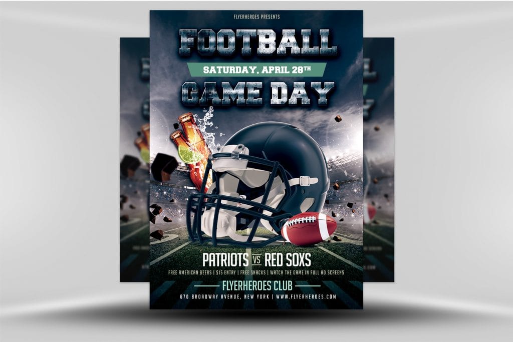 Football Party Flyer 3 - FlyerHeroes