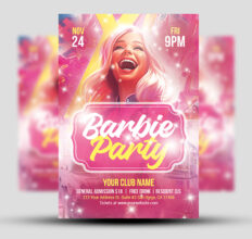 Barbie Party Flyer 1 - FlyerHeroes